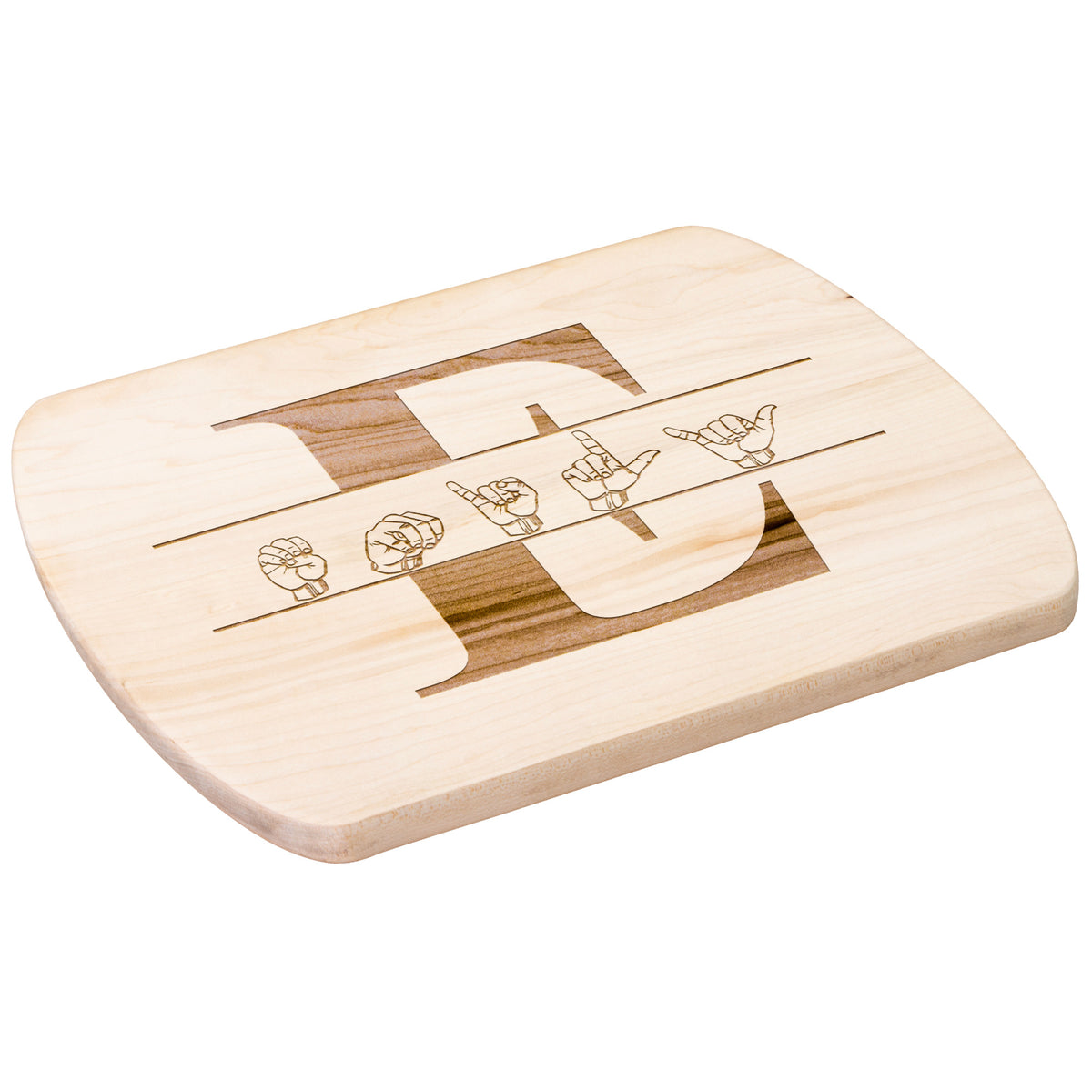 ASL Merchandise "Custom ASL" Etched Maple Cutting Board | ASL Gift ...