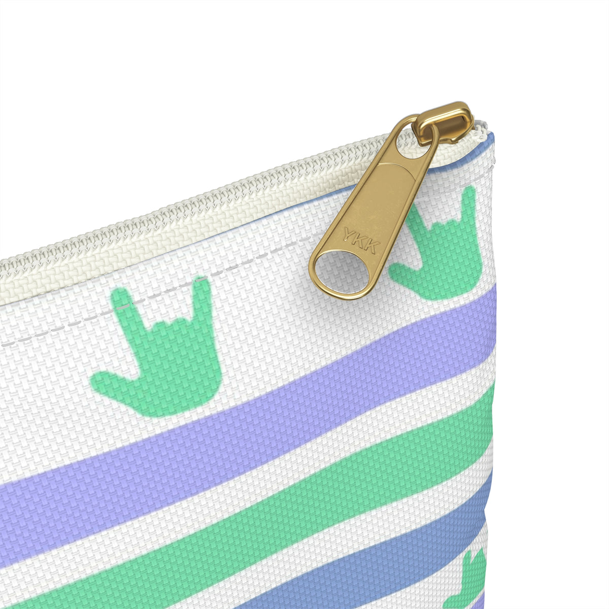 ASL Bag "ILY Striped" Zippered Polyester ASL Accessory Bag | ASL Gift ...
