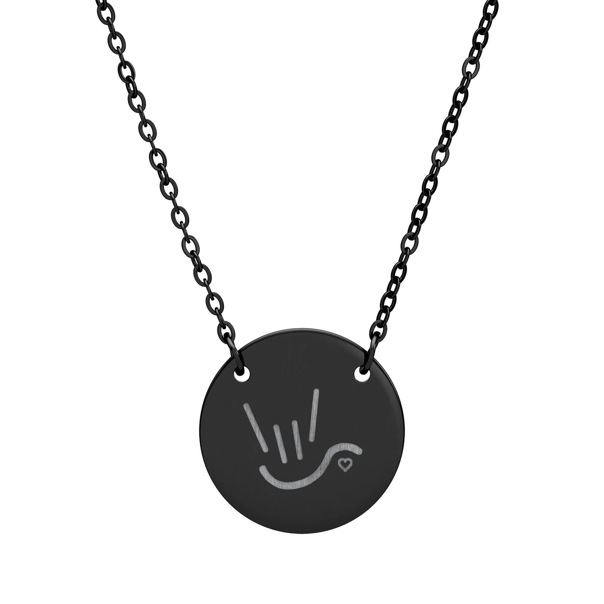 ILY Necklace "ILY Heart" Engraved Sign Language Jewelry – ASL Station
