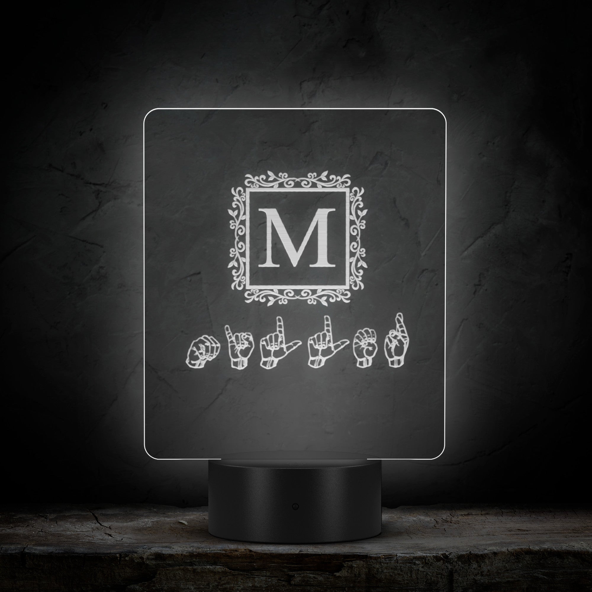 ASL Home Decor "Monogram" Sign Language LED Sign | ASL Gifts – ASL Station