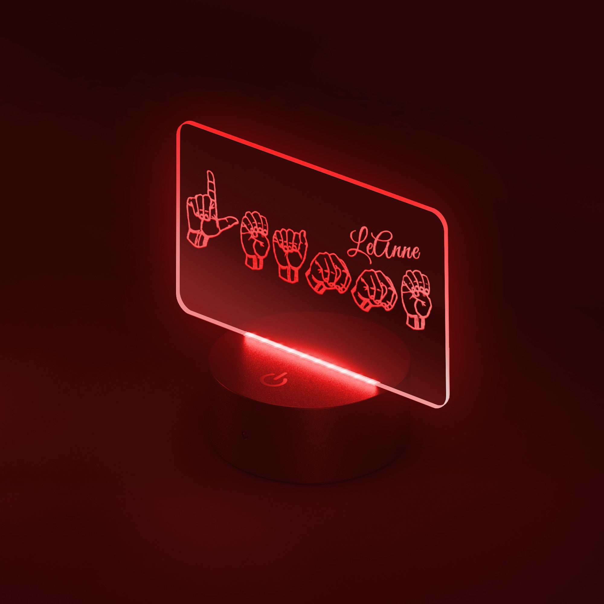 ASL Home Decor "Personalized" Sign Language LED Sign | ASL Gifts – ASL ...