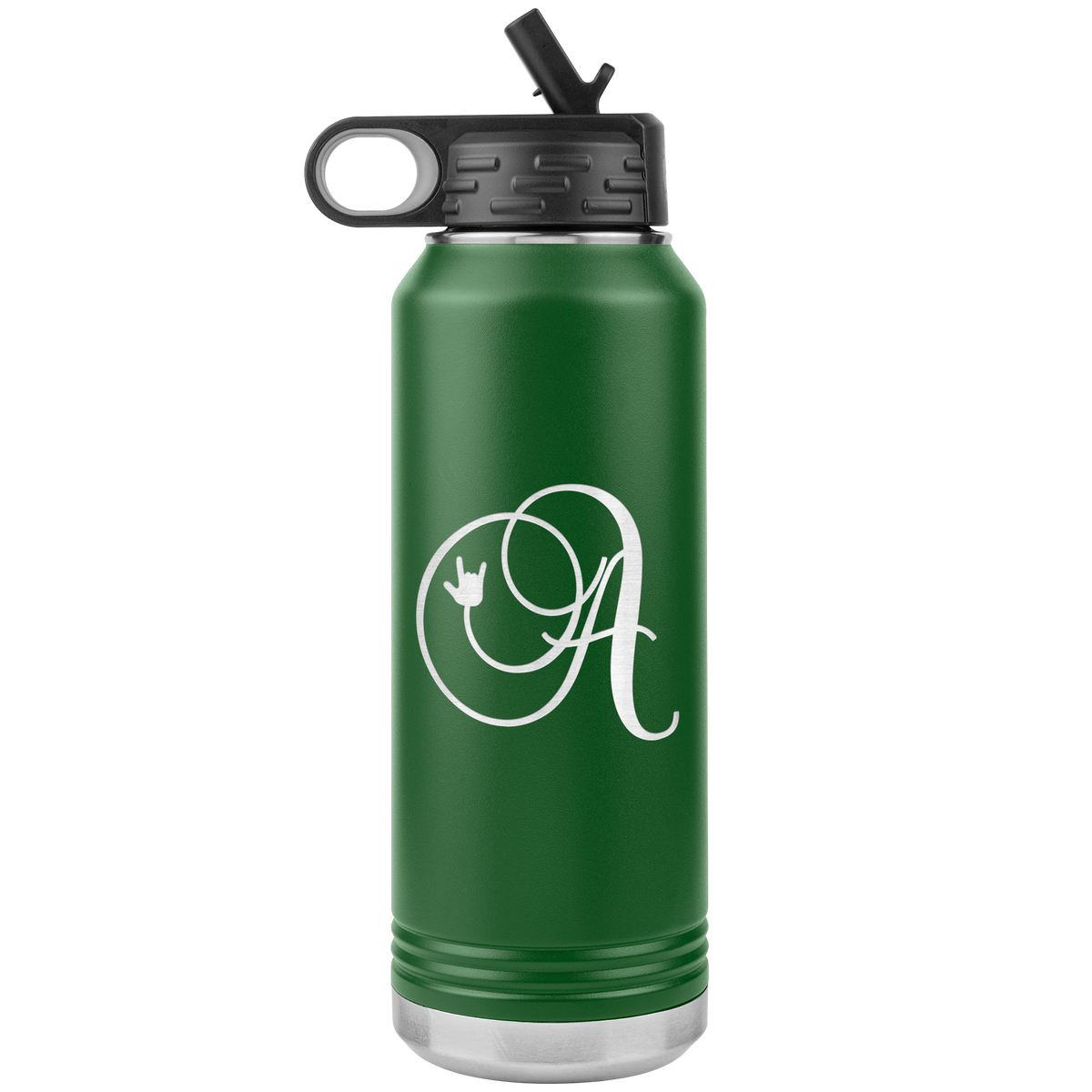ASL Merchandise "ILY Monogram" Etched ASL Water Bottle 32oz – ASL Station