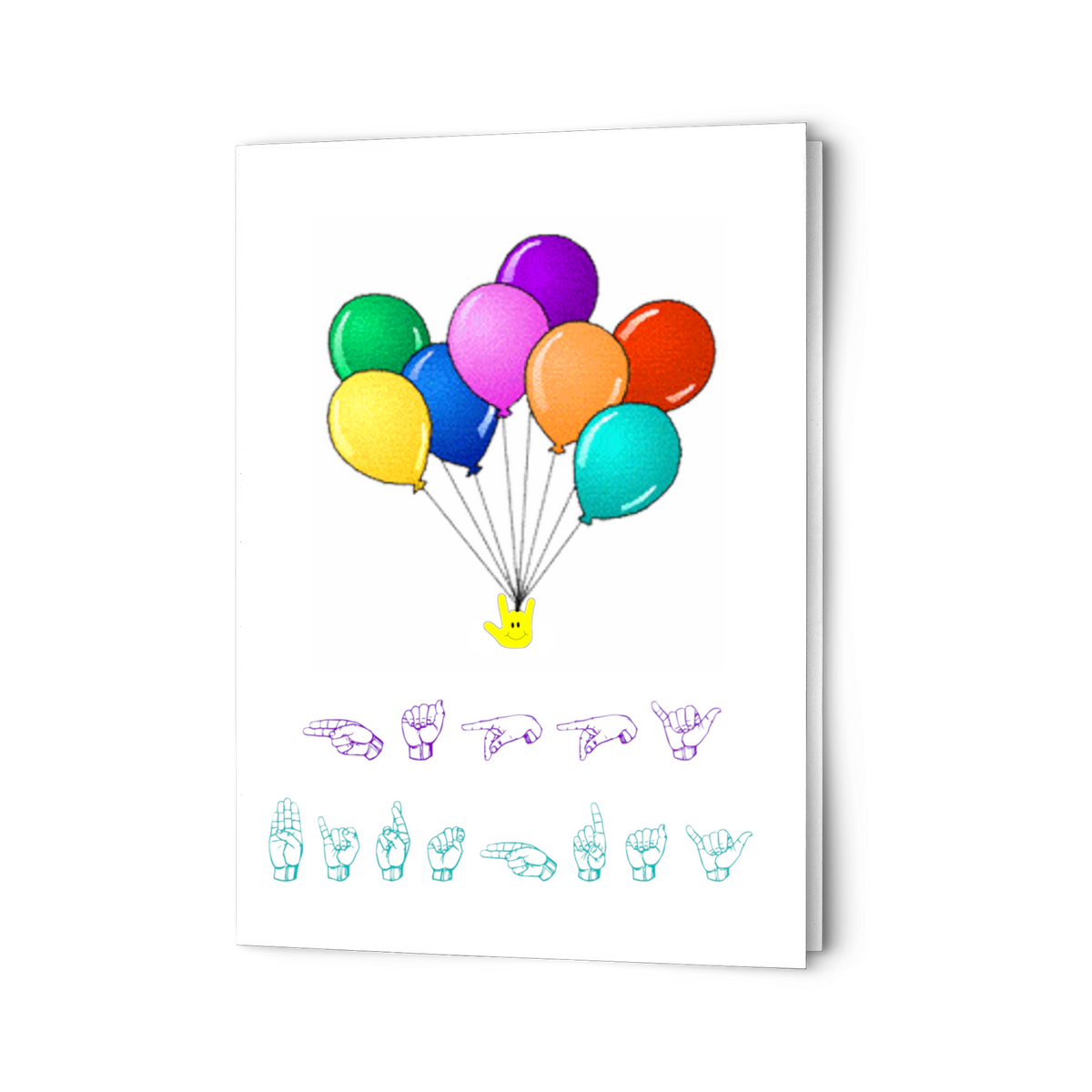 ASL Stationery "Balloons" Sign Language Birthday Cards