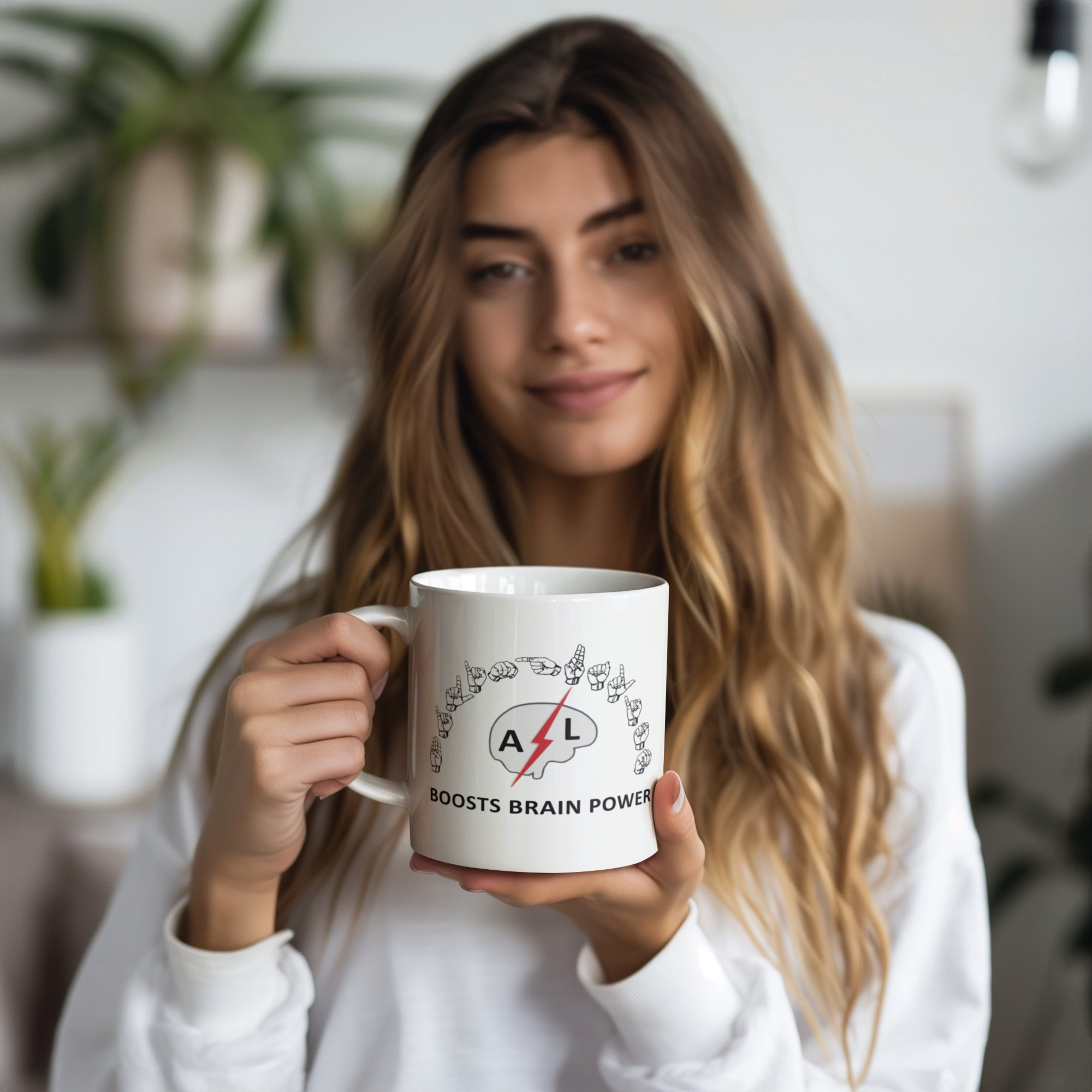 Sign Language Mug "Brain Power" Ceramic 20oz ASL Coffee Mug – ASL Station