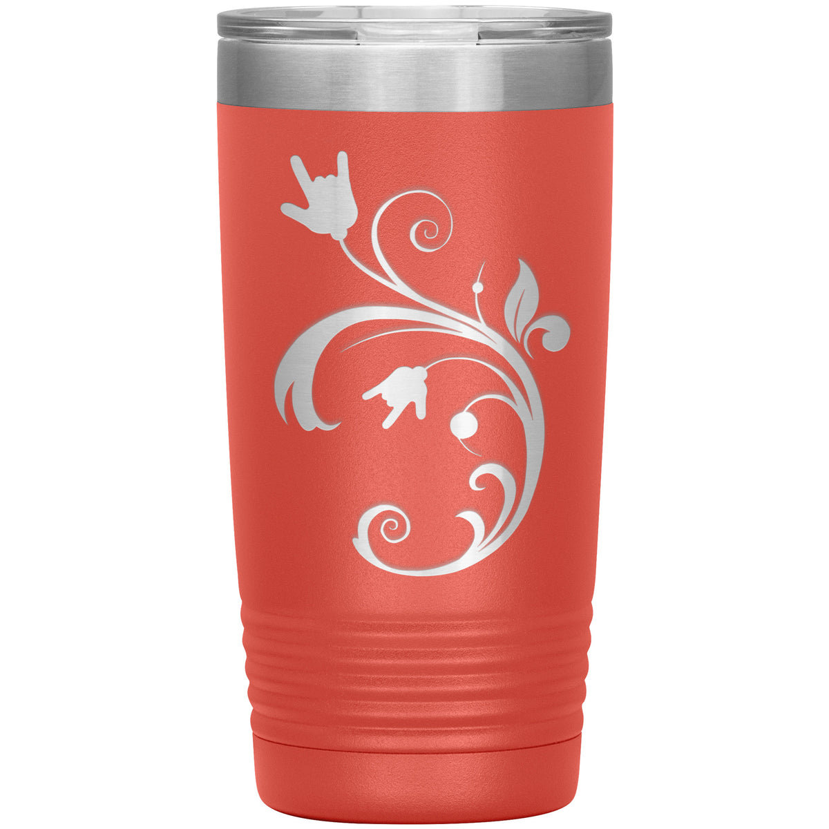 Sign Language Tumbler "ILY Bouquet" Etched Steel ASL Tumbler 20oz – ASL ...