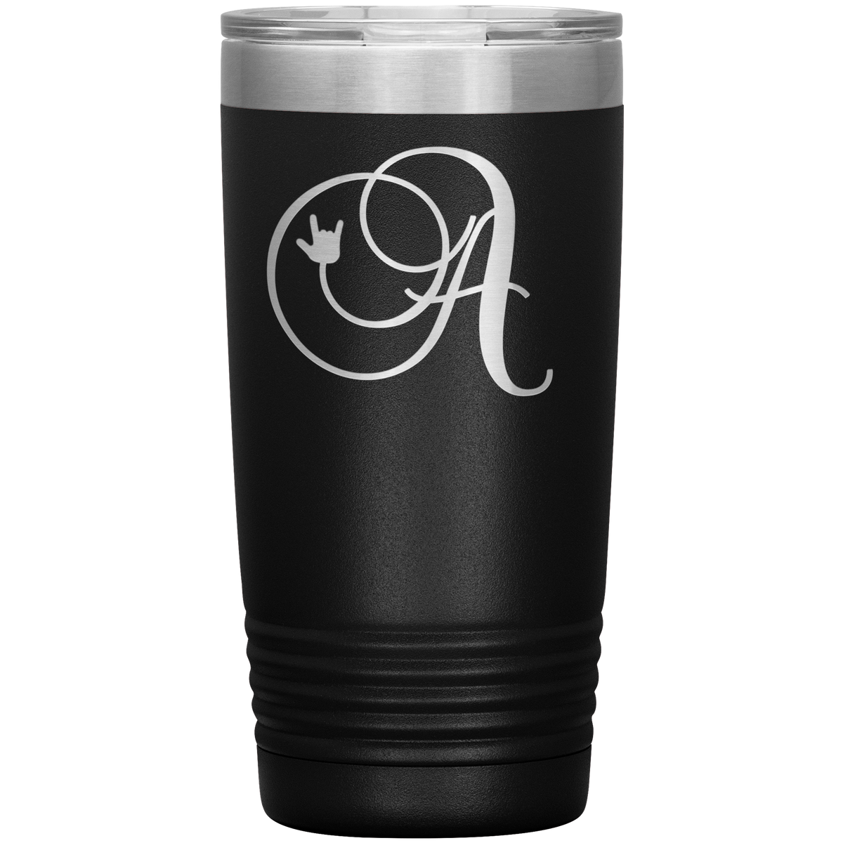 Sign Language Tumbler "ILY Monogram" Etched Steel ASL Tumbler 20oz ...