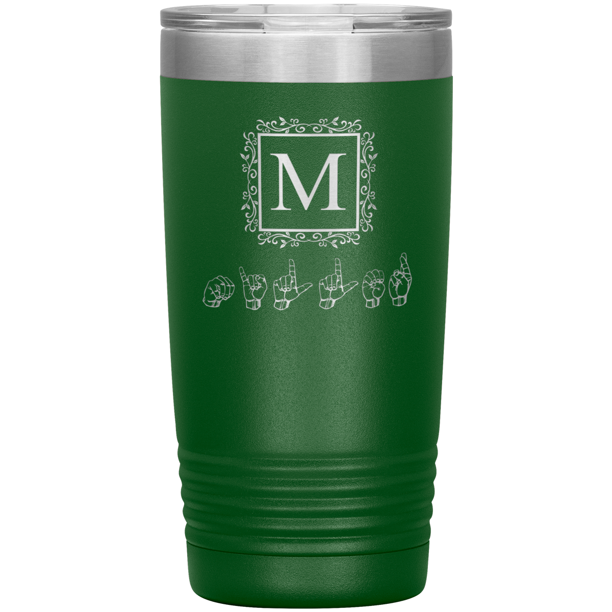 Sign Language Tumbler "Monogram" Personalized ASL Tumbler 20oz – ASL ...