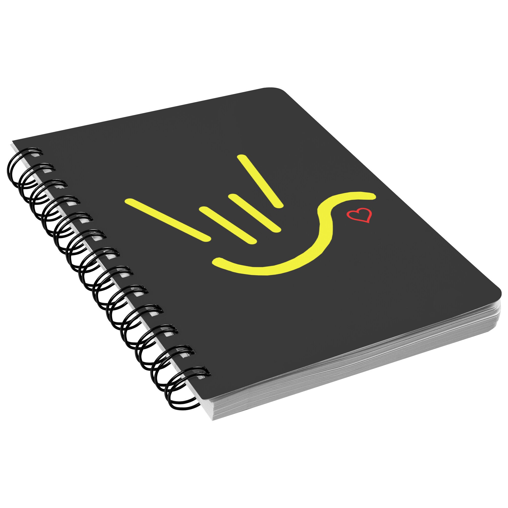ASL Stationery "ILY Heart" 5 x 7 Spiral ASL Notebook
