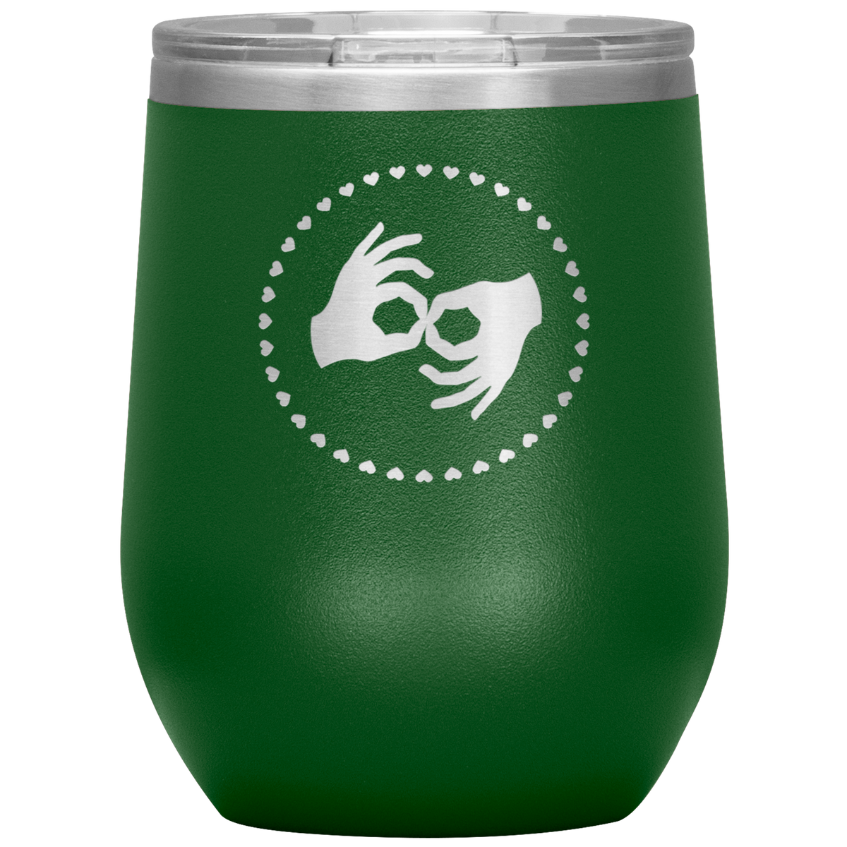 Sign Language Tumbler "Interpreter Hearts" Etched ASL Wine Tumbler ...