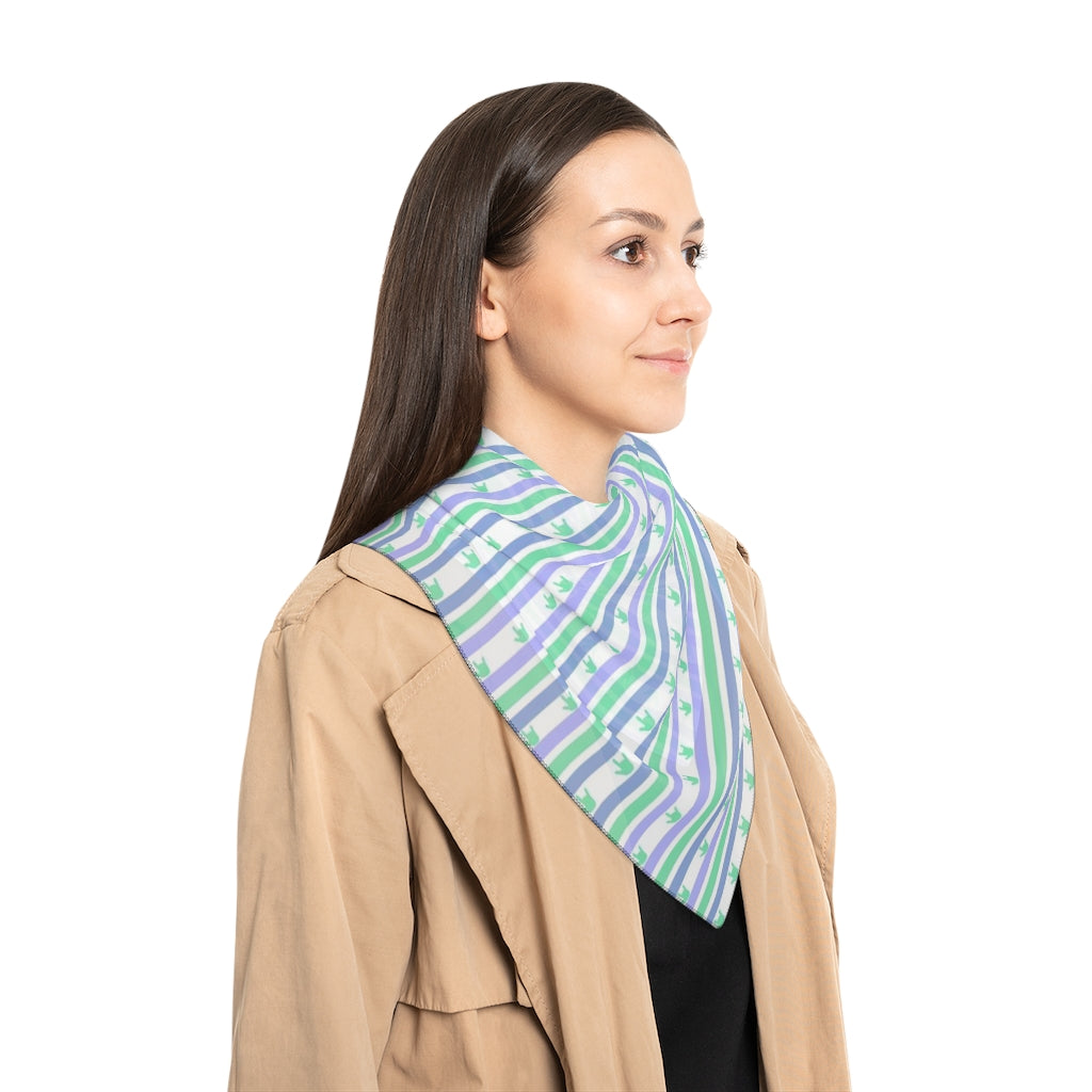 Sign Language Apparel "ILY Striped" Poly Voile ASL Scarf | ASL Station