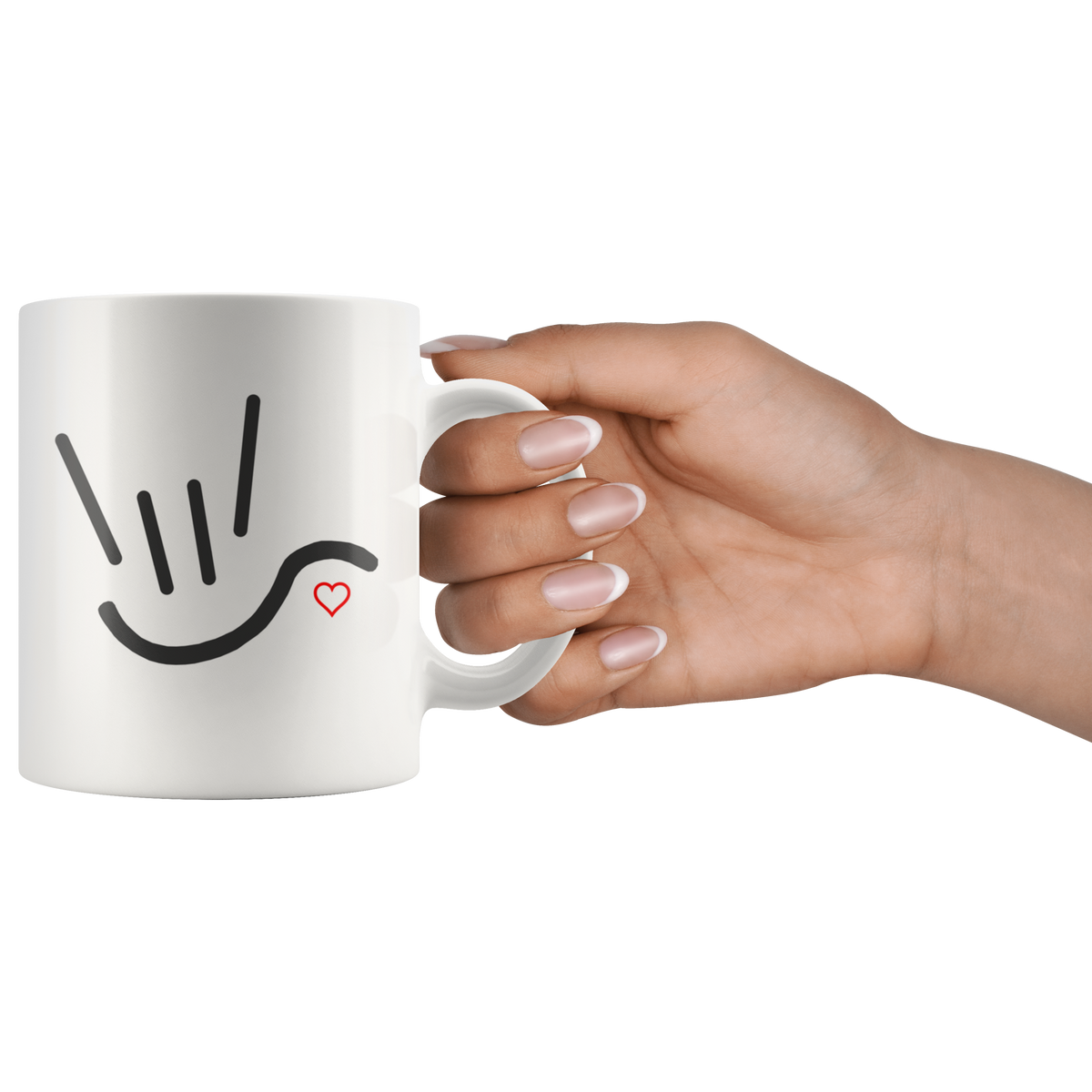 Sign Language Mug "ILY Heart" White Ceramic ASL Coffee Mug – ASL Station