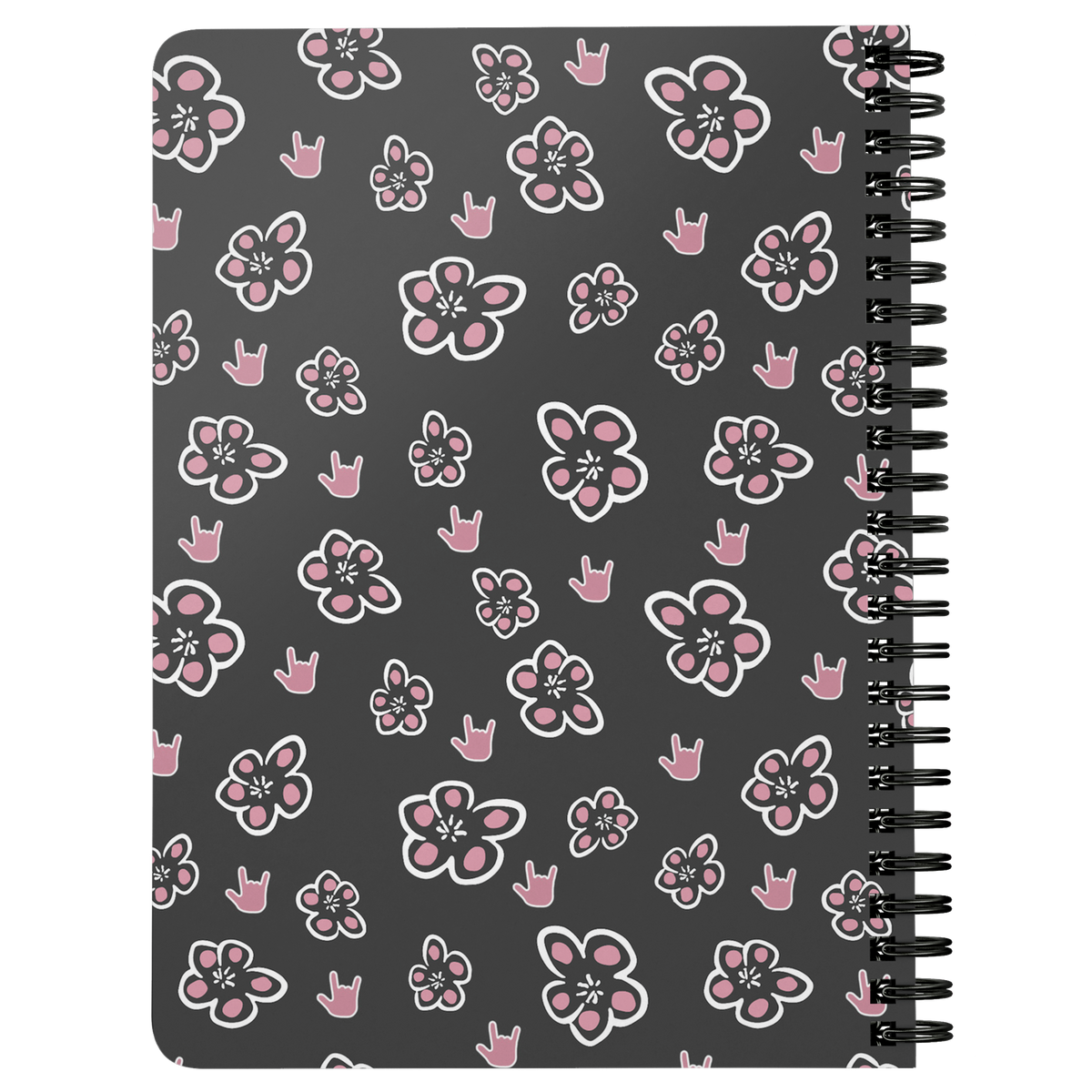 ASL Stationery "ILY Floral" 5 x 7 Spiral ASL Notebook | ASL Gift