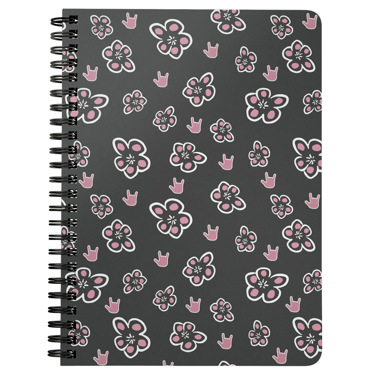 ASL Stationery "ILY Floral" 5 x 7 Spiral ASL Notebook | ASL Gift