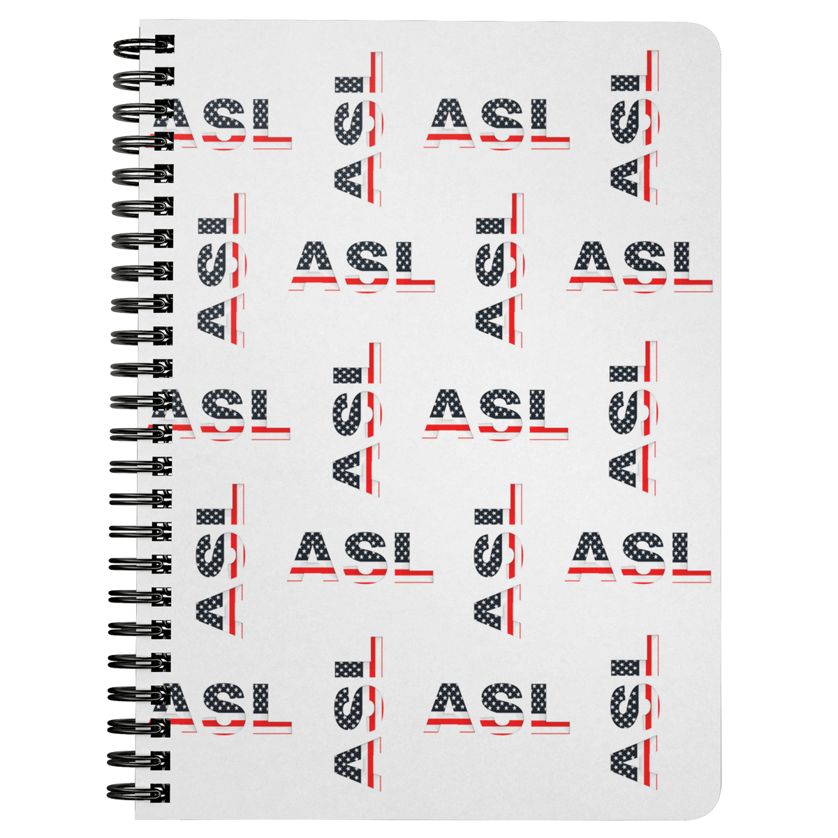 ASL Stationery "Flag Letters" 5 x 7 Spiral ASL Notebook | ASL Gift