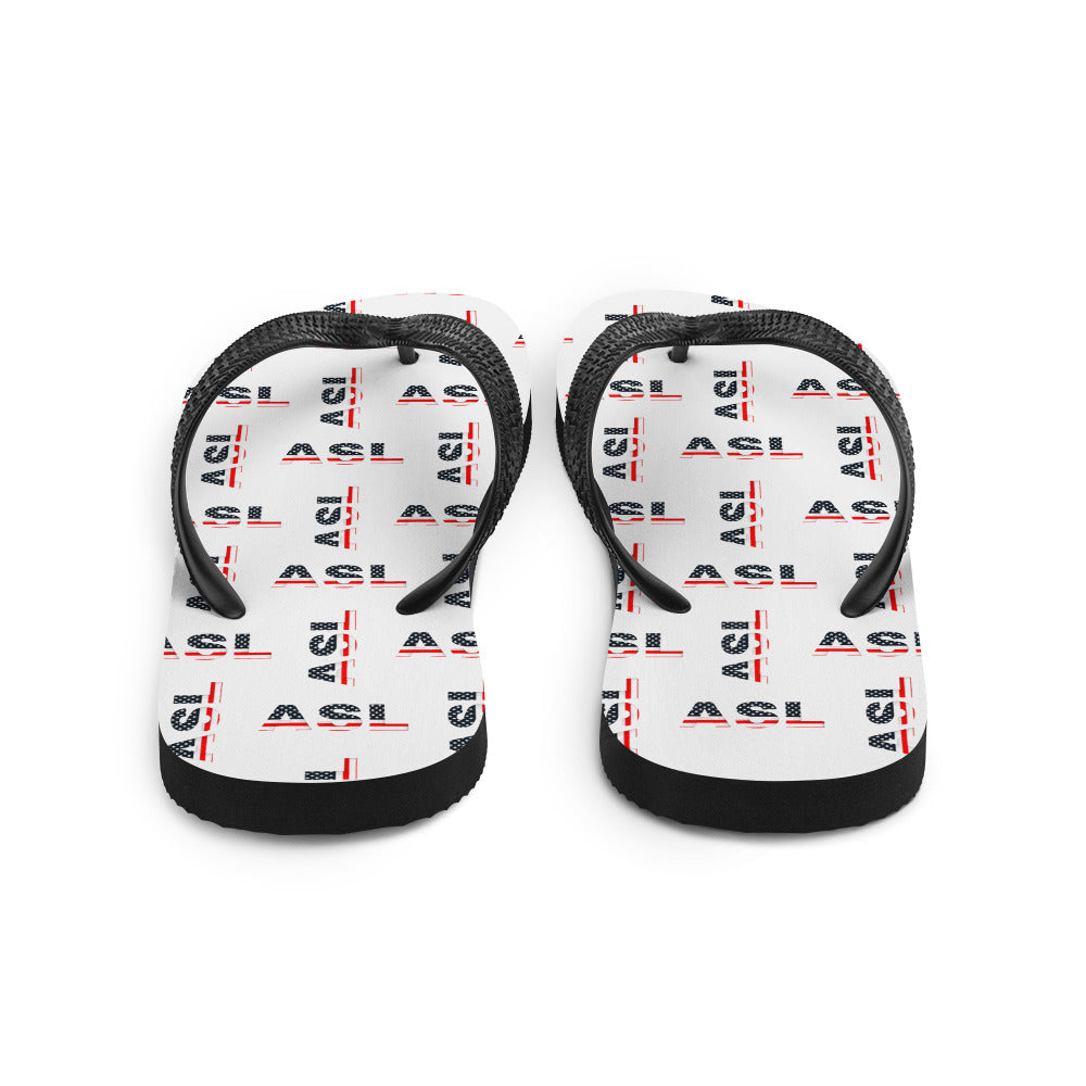 Sign Language Shoes "Flag Letters" ASL Flip-Flops Sandals |ASL Station