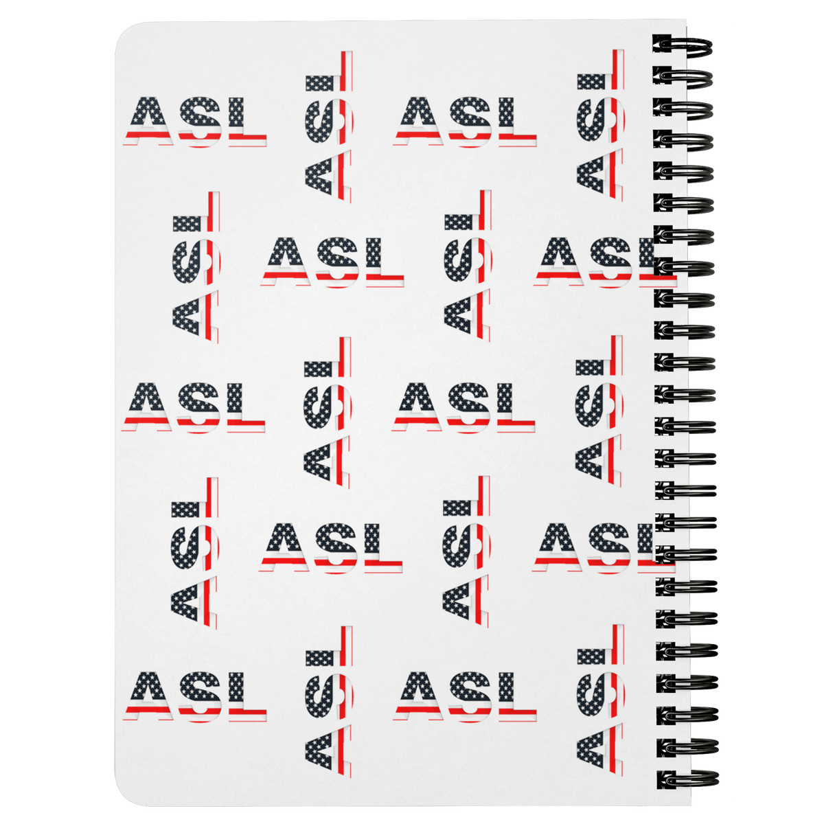 ASL Stationery "Flag Letters" 5 x 7 Spiral ASL Notebook | ASL Gift