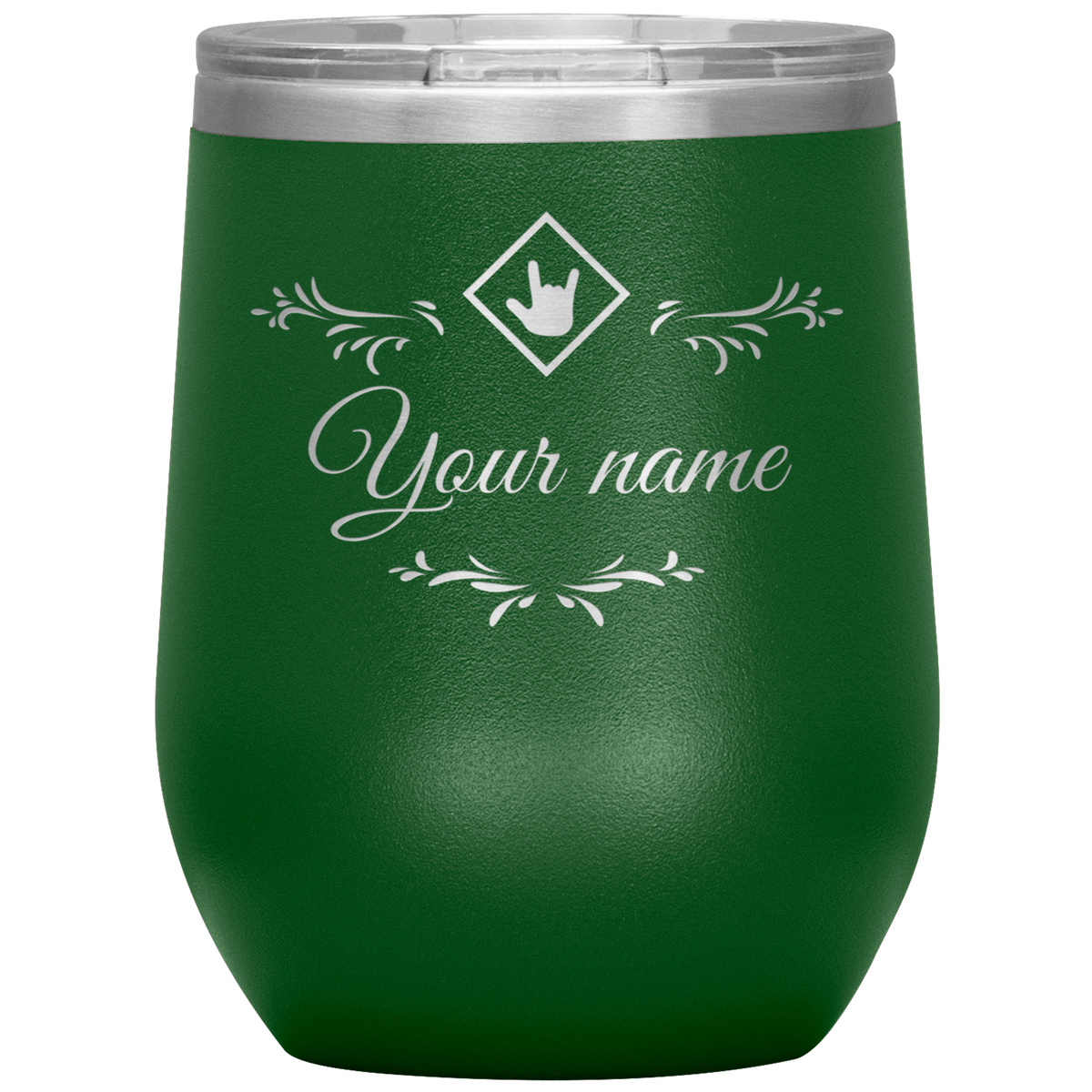 Sign Language Tumbler "ASL Station" Personalized ASL Wine Tumbler
